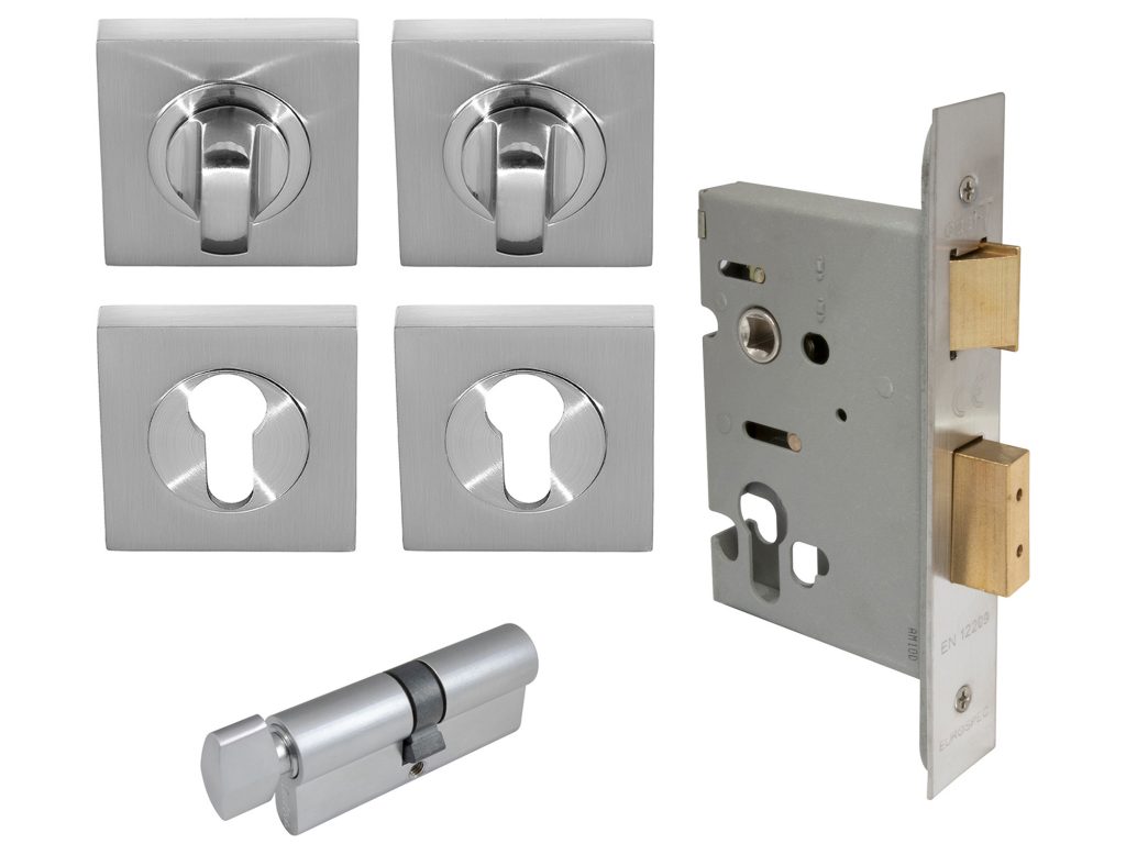 Windsor Brass Square Double Turn Lockset | $249.00 | Interior Effects