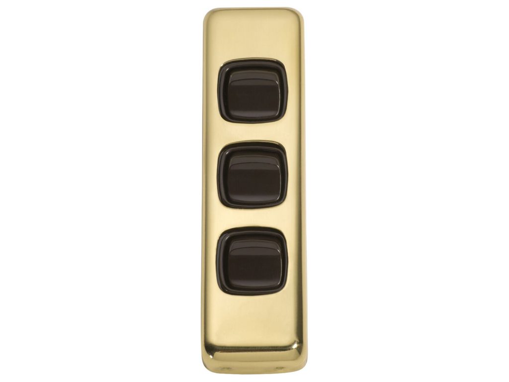 Tradco Flat Plate Rocker Triple Light Switch | $75.11 | Interior Effects