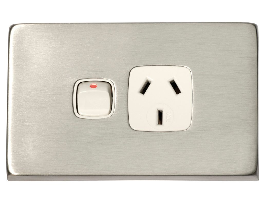 Tradco Flat Stainless Steel Rocker Power Plug | $42.58 | Interior Effects