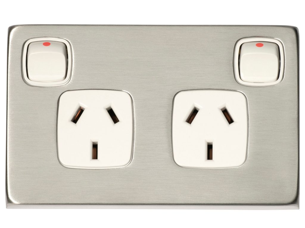 Tradco Flat Stainless Steel Rocker Power Plug | $62.22 | Interior Effects