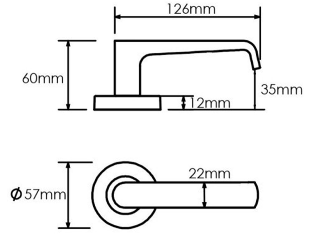 Schlage Form Telo Lever Handle On Round Rose | $61.63 | Interior Effects