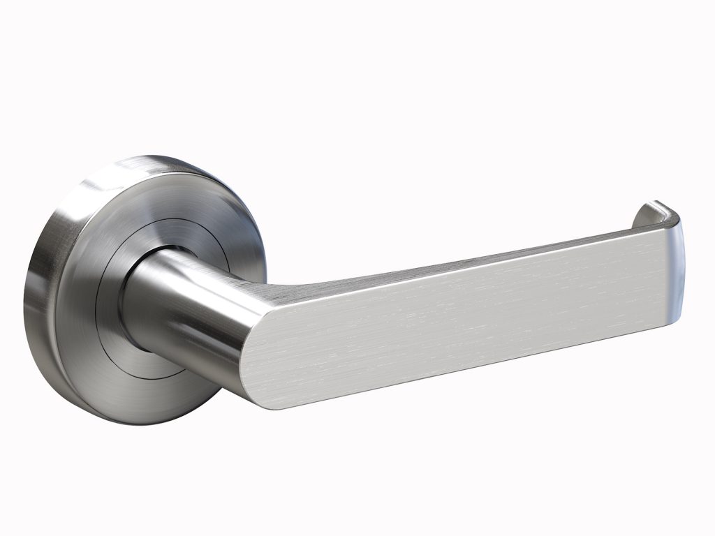 Schlage Form Telo Lever Handle On Round Rose | $61.63 | Interior Effects