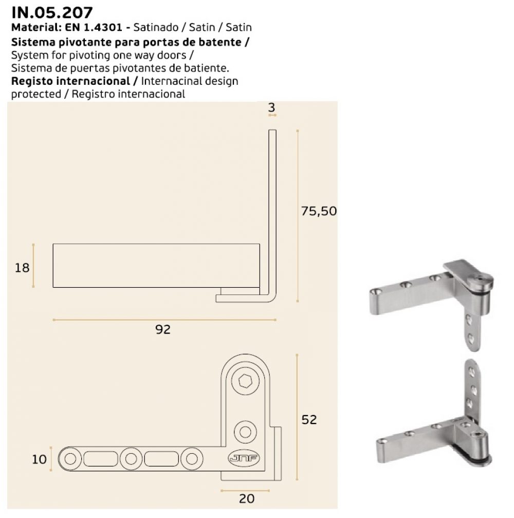 JNF 40kg Timber Door Pivot | $114.95 | Interior Effects