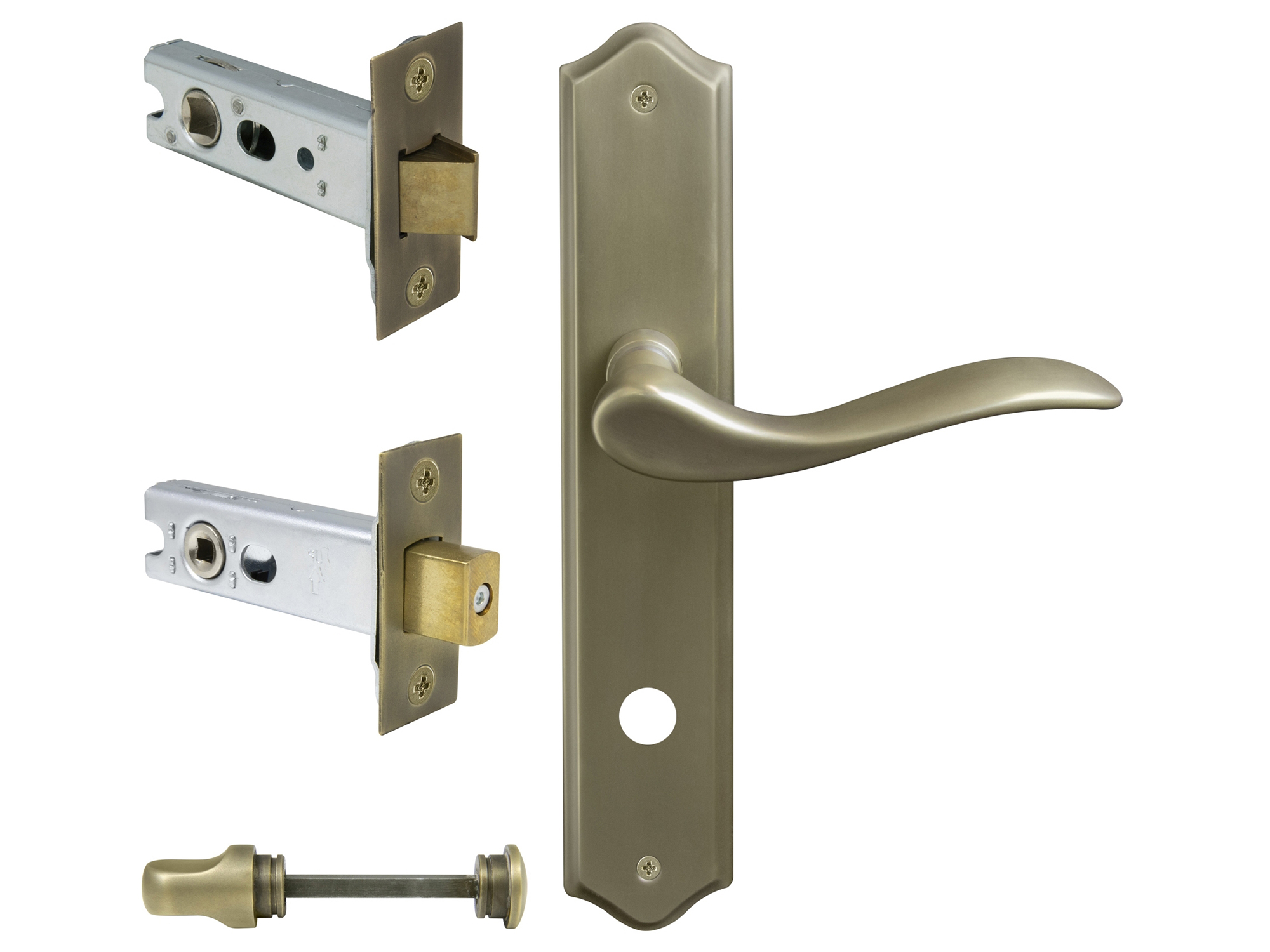 Windsor Haven Privacy Set On Traditional Long Plate - Door Handles ...