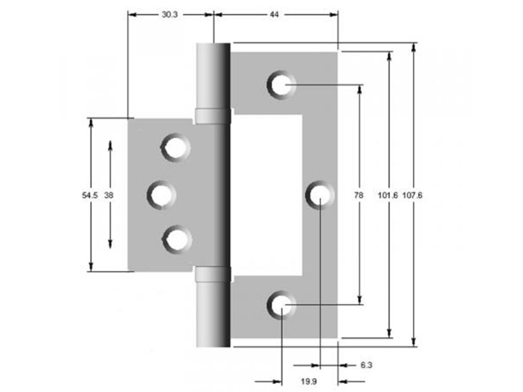 101.6mm Fixed Pin Stainless Steel Fast Fix Bearing Hinge | $16.55 ...