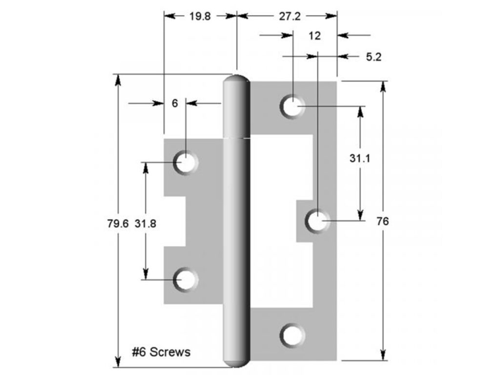 75mm Fixed Pin Stainless Steel Fast Fix Hinge | $6.88 | Interior Effects
