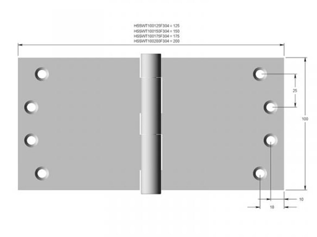 100 x 150 x 3.5mm Fixed Pin Wide Throw Hinges | $24.27 | Interior Effects