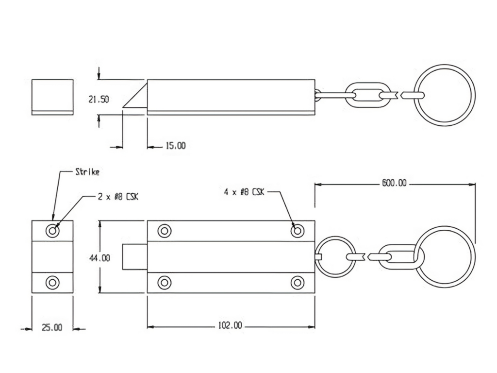 Legge 1851 Spring Chain Bolt | $93.50 | Interior Effects