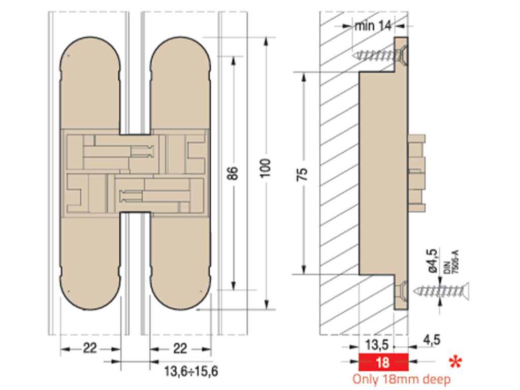 Ceam 44kg 3D Concealed Door Hinges | $77.29 | Interior Effects